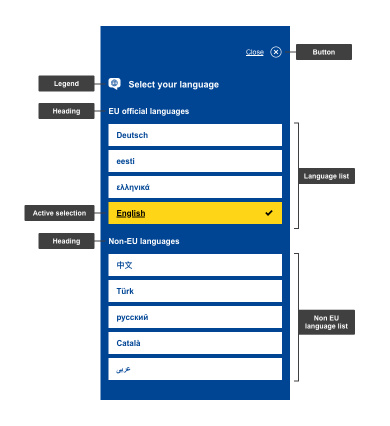 Language list - Components - ECL v2
