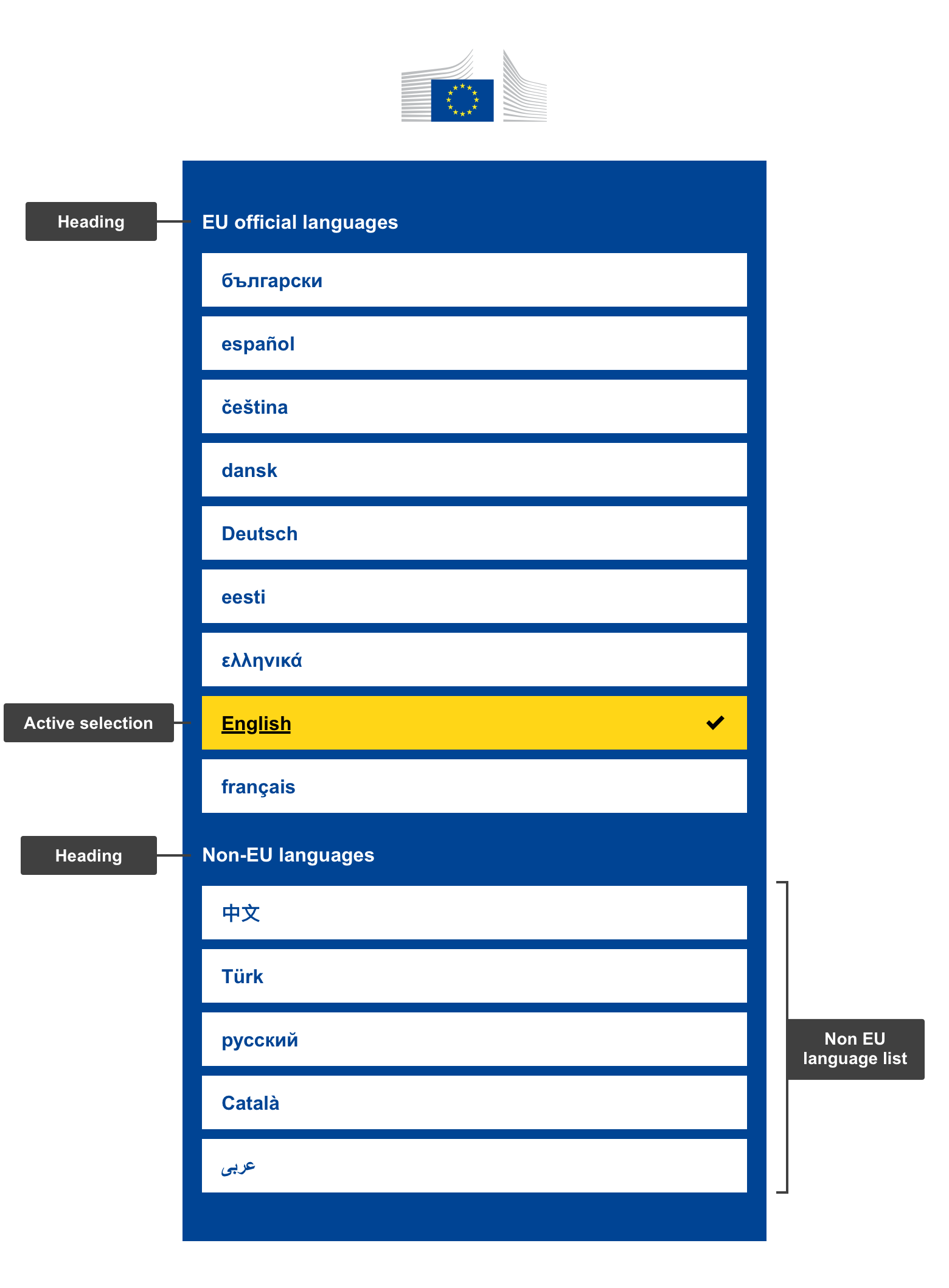 Language list - Components - ECL v2